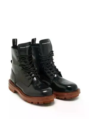 Alexander McQueen Worker Lace-up Combat Boots
