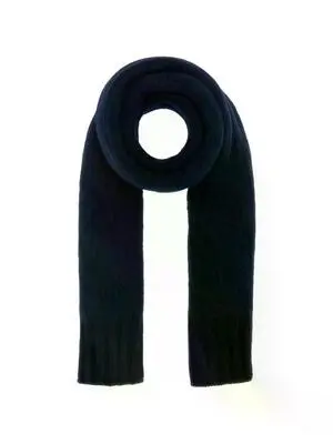 Stone Island Ribbed-knit Logo-patch Scarf - Blue