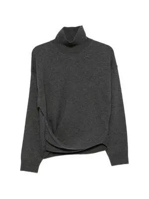 RÓHE Sculptural Wrap-detail Turtleneck Sweater - Grey