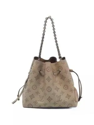 LOUIS VUITTON Bella Monogram Mahina Bucket Bag - Grey