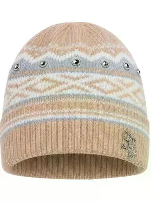 Liu Jo Jacquard Hat With Jewel Embroidery - Neutrals