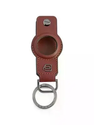 PIQUADRO Airtag Holder Leather Keychain - Brown