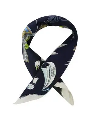 Tory Burch Hot Air Balloon Neckerchief Scarf - Blue