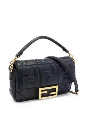 Fendi Mini 2020 Baguette Zucca Embossed Shoulder Bag