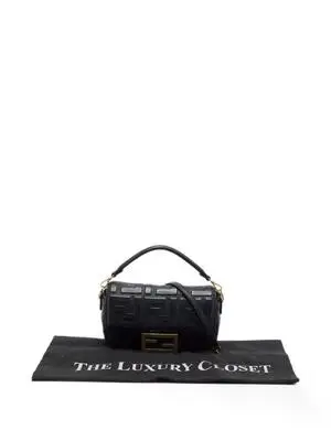 Fendi Mini 2020 Baguette Zucca Embossed Shoulder Bag