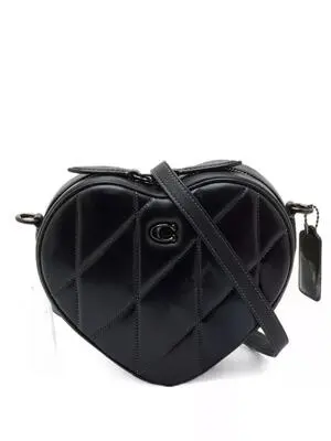 COACH VINTAGE Heart Quilted Shoulder Bag - Black