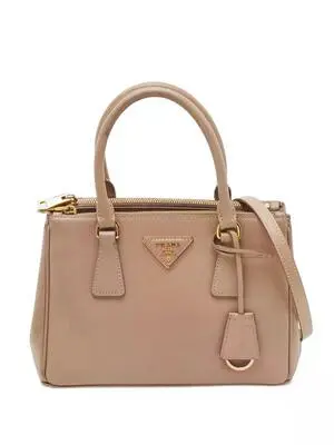 Prada Small Galleria Logo-plaque Tote Bag - Neutrals