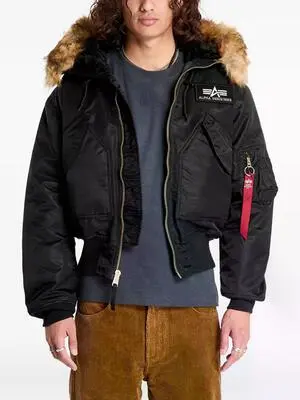 Alpha Industries 45/p Fhooded Bomber Jacket - Black