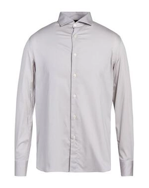 Emporio Armani Man Shirt Beige Size L Cotton, Elastane Grey