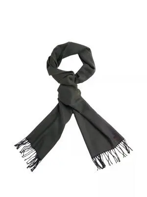 Eton Fringed Knitted Scarf - Green