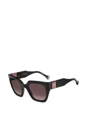 Carolina Herrera Monogram-plaque Geometric-frame Sunglasses