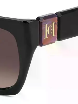 Carolina Herrera Monogram-plaque Geometric-frame Sunglasses