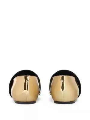 Givenchy Sliced Square Ballerinas In Mirror Effect Leather