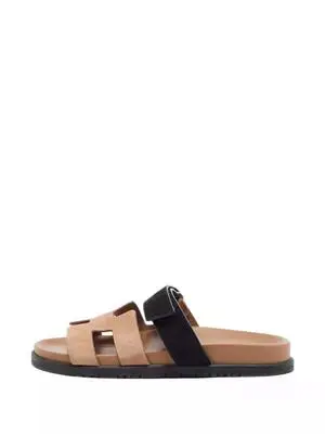 Hermès Chypre Cut-out Sandals Neutrals