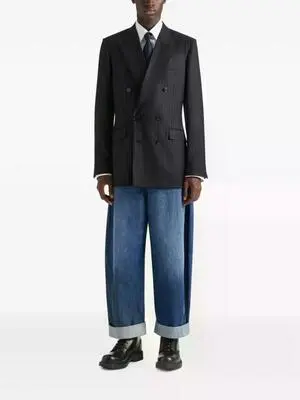 Givenchy Double Breasted Fitted Jacket In Striped Wool