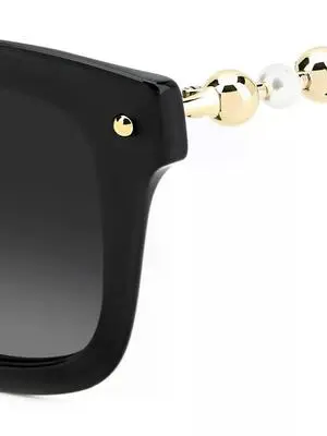 Carolina Herrera Faux-pearl-embellished Squared-frame Sunglasses