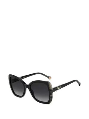 Carolina Herrera Tortoiseshell-effect Squared-frame Sunglasses