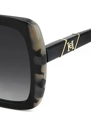 Carolina Herrera Tortoiseshell-effect Squared-frame Sunglasses