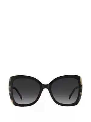 Carolina Herrera Tortoiseshell-effect Squared-frame Sunglasses - Black