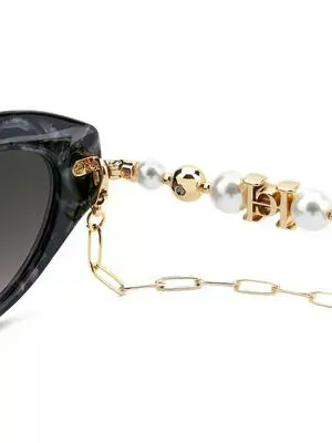 Carolina Herrera Faux-pearl-embellished Cat-eye Sunglasses