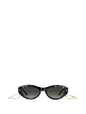 Carolina Herrera Faux-pearl-embellished Cat-eye Sunglasses - Black
