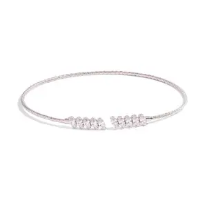 EBRU JEWELRY Marquise Cubic Zirconia Woven Sterling Choker Necklace - Silver