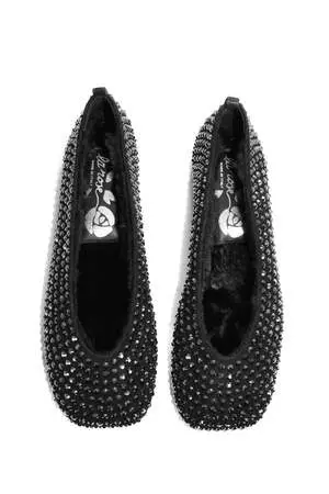 LA ROSE Ballerina Shoes Crystal Embellished