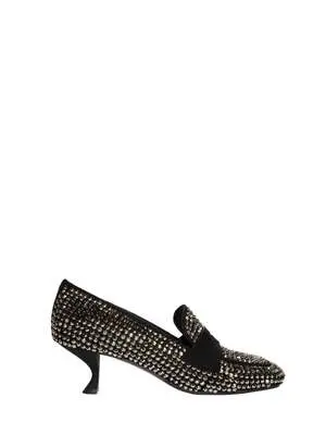 LA ROSE Heeled Loafers Crystal - Black