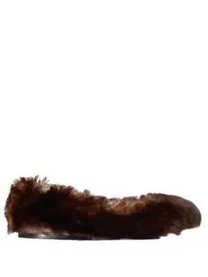 LA ROSE Furry Ballerina Shoes