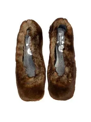 LA ROSE Furry Ballerina Shoes