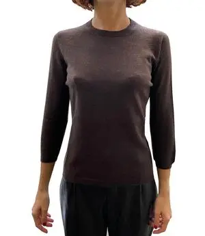 LA ROSE Maglia 3/4 Cashmere - Marrone