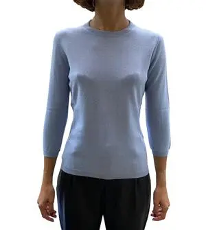 LA ROSE Maglia 3/4 Cashmere Azzurro - Light Blue