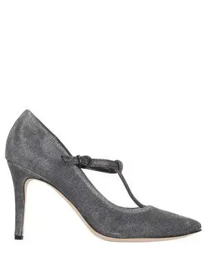 LA ROSE Medium Lurex Pointed Pumps - Argento