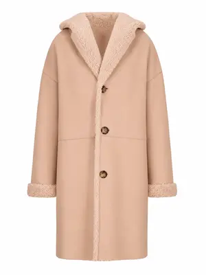 LA ROSE Cappotto Corto Montone - Panna