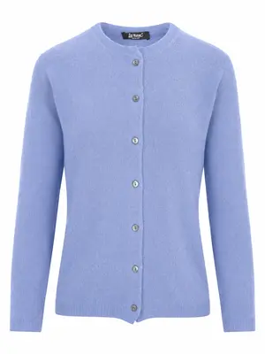 LA ROSE Cashmere Cardigan - Light Blue