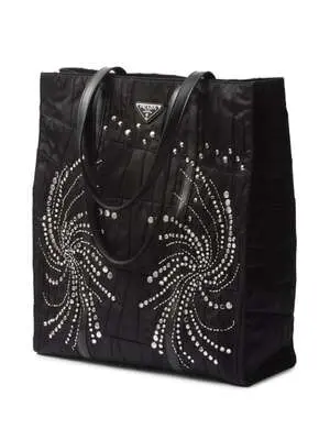Prada Large Re Nylon Tote Bag - Nero