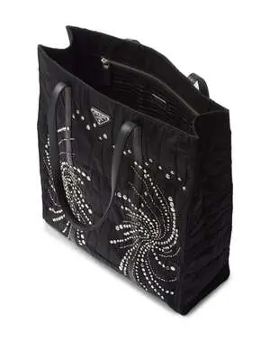 Prada Large Re Nylon Tote Bag - Nero