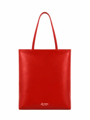 LA ROSE Leather Tote Bag - Red