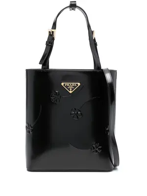 Prada Floral Embossed Leather Tote Bag