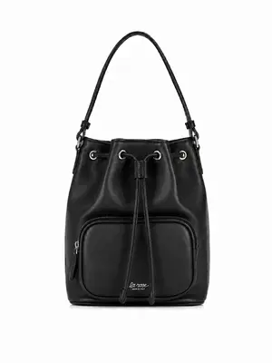 LA ROSE Leather Satchel Bag - Black