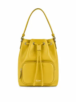 LA ROSE Leather Satchel Bag - Yellow
