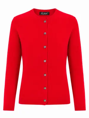 LA ROSE Cashmere Cardigan - Rosso