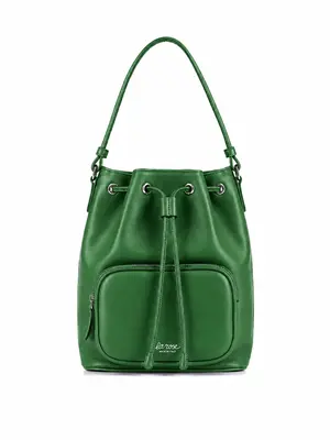 LA ROSE Leather Satchel Bag Green