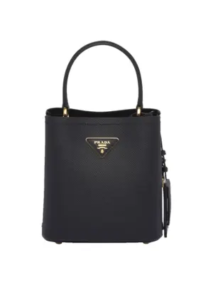 Prada Small Saffiano Leather Panier Bag - Nero