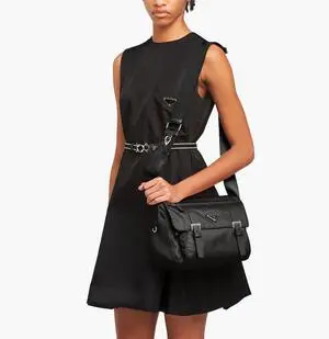 Prada Re Nylon Triangle Logo Plaque Shoulder Bag