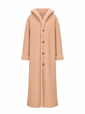 LA ROSE Cappotto Montone Lungo Reversibile - Panna