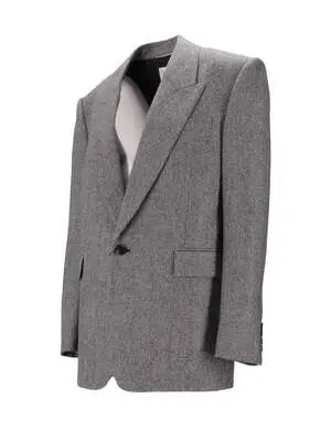 Saint Laurent Veste Un Bouton Col Crante´ Pr