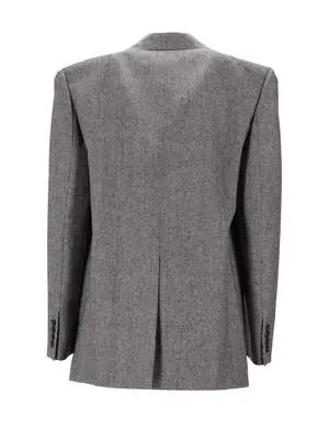 Saint Laurent Veste Un Bouton Col Crante´ Pr