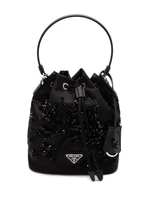 Prada Enamel Triangle Logo Tote Bag