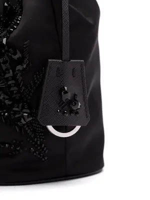 Prada Enamel Triangle Logo Tote Bag